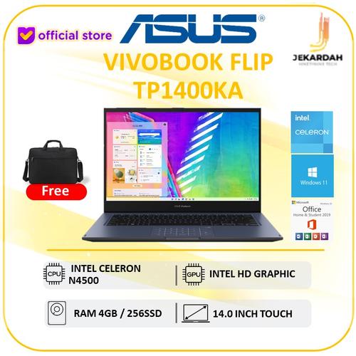 Promo ASUS VIVOBOOK FLIP 14 TP1400KA N4500 4GB 256SSD W11+OHS TOUCH ...