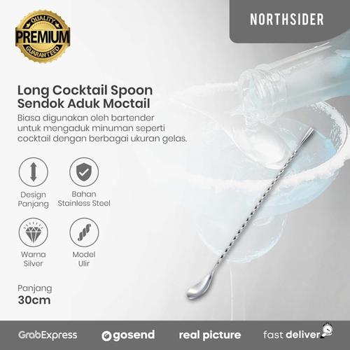 Jual Silver Stainless Long Spoon Stirrer Bartender Sendok Aduk Minuman ...