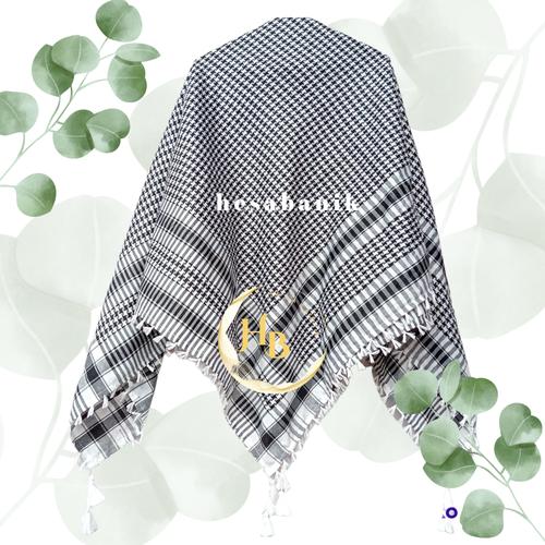 Jual SORBAN ARAB MOTIF / SORBAN KUNCIR / SORBAN RUMBAI - hitam motif HS ...