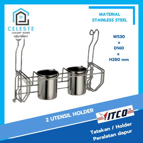 Jual VITCO Stainless Steel 2 Utensil Holder/ Rak Tatakan Spatula Alat ...