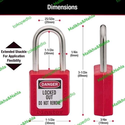 Jual Red Master Lock Pad Lock Safety Lockout Lock W key - Jakarta ...