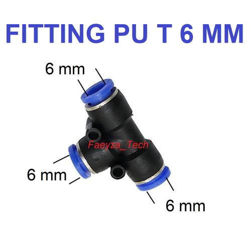 Jual FITTING TEE PNEUMATIC SELANG 6 mm | Fitting PU T 6mm | slip lock ...