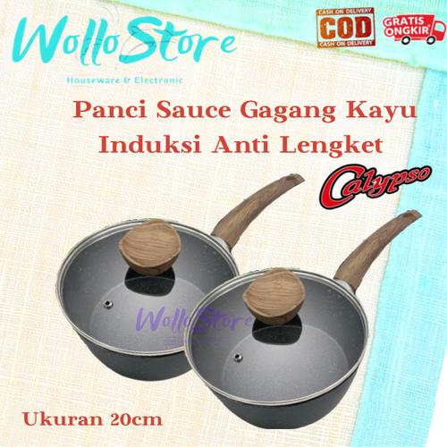 Jual Sauce Pan / Panci Susu Induksi Gagang Kayu Calypso 22cm - Cokelat ...