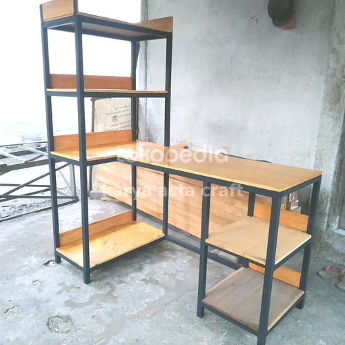 Jual MEJA RAK KAYU RANGKA BESI - Kab. Bantul - karya asta craft | Tokopedia