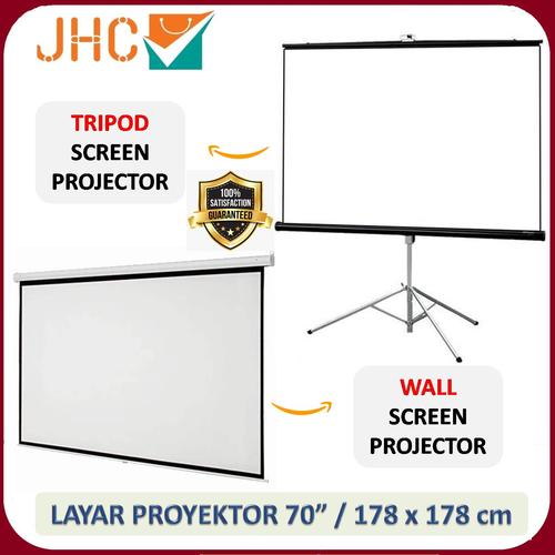 Jual Layar Proyektor 70" 178 x 178 cm TRIPOD /WALL SCREEN Projector 70 ...