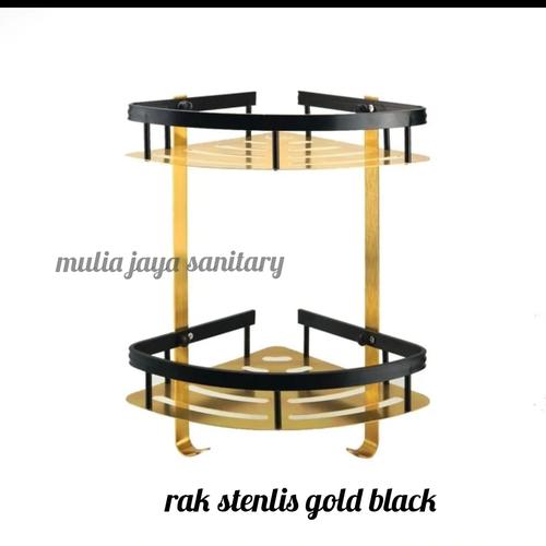 Jual rak shampoo kamar mandi/rak sabun dinding kamar mandi 2 susun GOLD ...