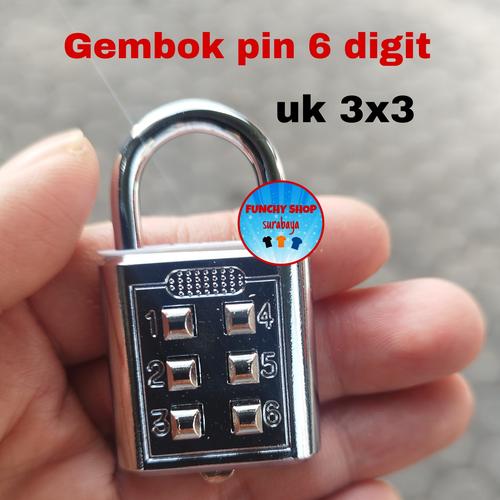 Jual GEMBOK PIN TANPA KUNCI - GEMBOK PAGAR RUMAH GEMBOK KOPER - 6 digit ...