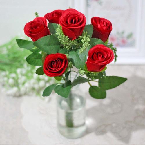 Jual bunga plastik hias artificial mawar kuncup rose bebek merah ...