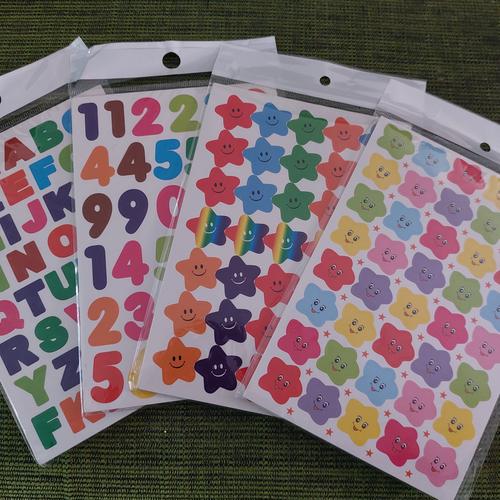 Jual Sticker Reward Smiley Stars Bintang / Huruf / Angka Isi 10 lembar ...