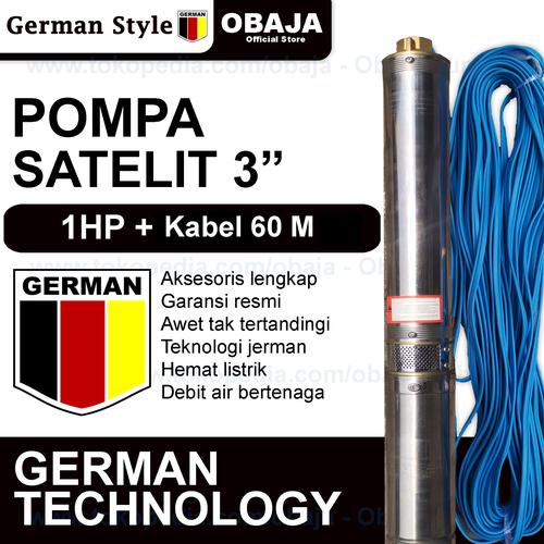 Jual Pompa Satelit 3 inch 1 HP + Kabel 60 M German Style (Submersible ...