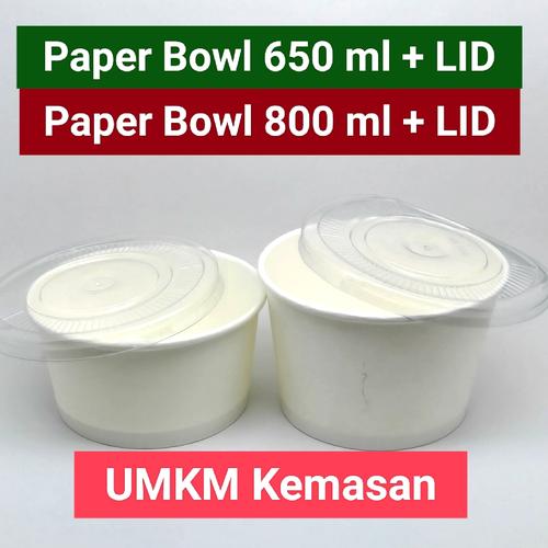 Jual paper bowl + Lid/ tutup uk. 650 ml - 650 ml + LID, Paper Bowl - Jakarta Pusat - UMKM ...