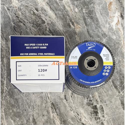 Jual Batu Gerinda Amplas Susun Flap Disc 4 inch TAIYO Grit 120 - Kota ...