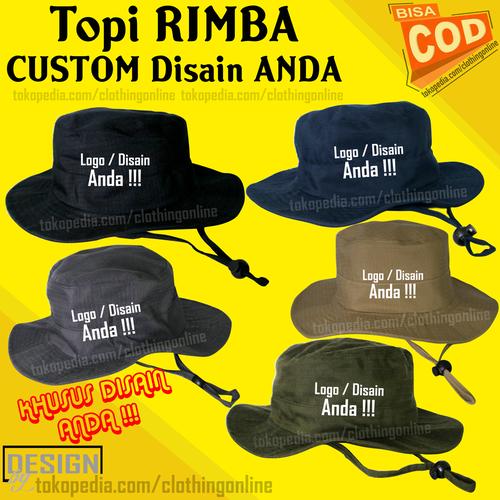 Jual Topi Rimba Lapangan 2 in 1 bolak balik Topi Hiking Topi Outdoor Custom - Hitam - Kab ...