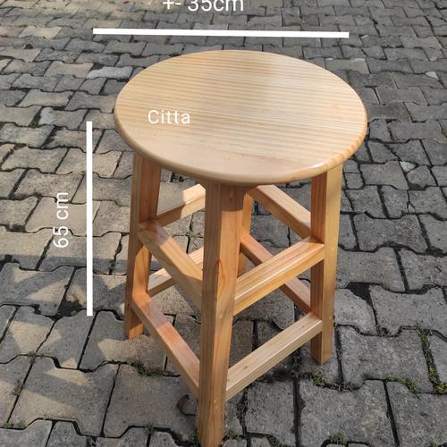 Jual Bangku kayu T65 bulat - Tinggi 75cm - Jakarta Barat - citta ...