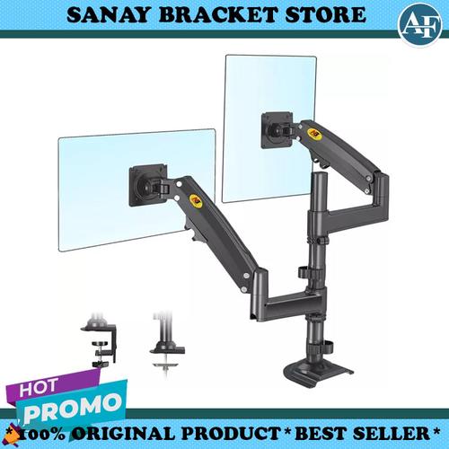 Jual Bracket TV Monitor Dual Layar 17-27 Inch Gas Spring - MONITOR DUAL ...