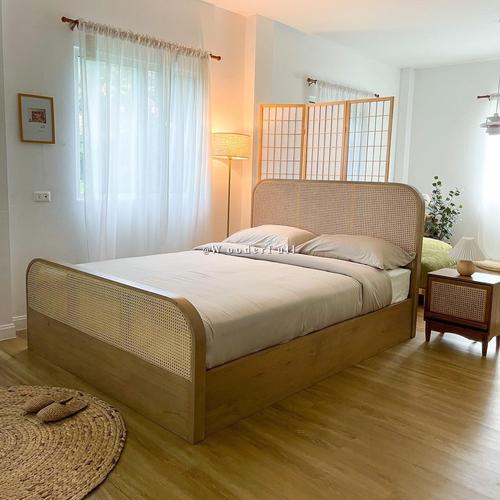 Jual Tempat tidur minimalis kayu jati rotan dipan kayu ranjang kayu ...
