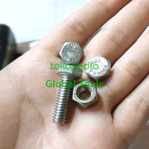 Jual baut mur ss316 sus 5/16x1 m8x25 baut 12 hex bolt nut marine grade ...
