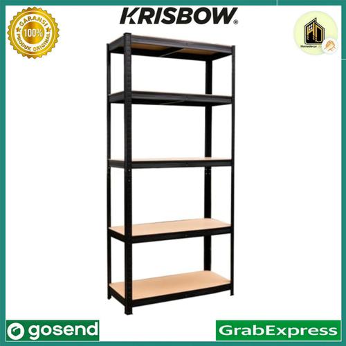 Jual Krisbow 90x30x180 Cm Rak Besi 5 Tingkat - Hitam / rak besi 5 ...