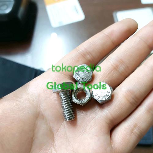 Jual baut mur ss316 sus 5/16x3/4 baut 12 baut m8 x 2 cm food grade ...