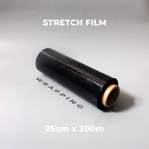Jual Stretch Film Hitam 25cm x 200m - Plastik Wrapping Hitam 25 cm x ...
