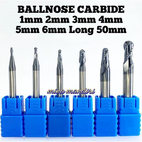 Jual Ballnose Carbide Endmill Radius 1 2 3 4 5 6mm Carbide hrc45 Baru ...