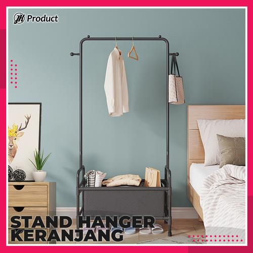 Jual Stand Hanger Gawang Single Kotak Keranjang Rak Gantungan Baju ...