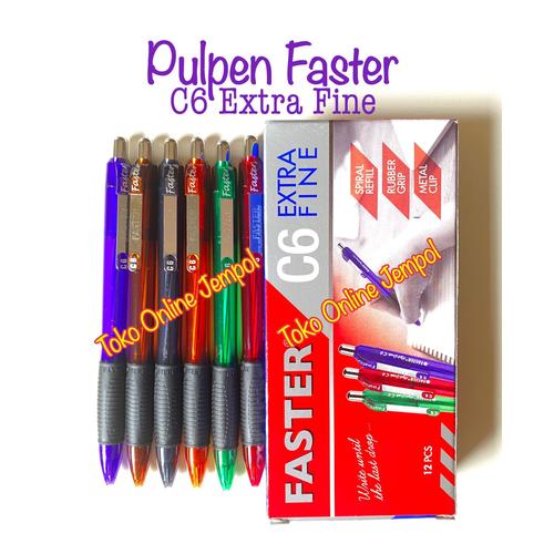 Jual satuan Pulpen FASTER C6 pena ballpoin balpen polpen ATK1440FS ...