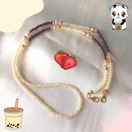 Jual Strawberry milk tea Strap mask - Kab. Tangerang - Beads Story Ind ...