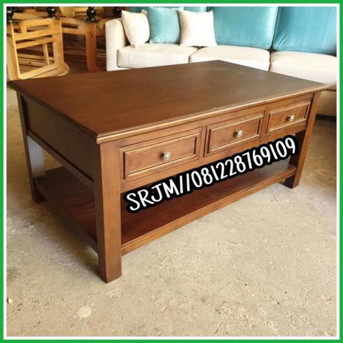 Jual meja tamu minimalis kayu jati / coffe table kayu jati / meja tamu ...