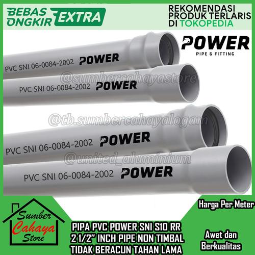 Jual Pipa Pralon PVC Air 2 1/2" INCH POWER SNI S10 RR PARALON PIPE 1 ...