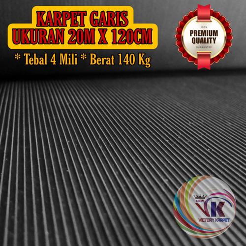 Jual RUBBER FLOORING MOTIF GARIS HITAM ROLL 20M X 120CM TEBAL 4MM ...