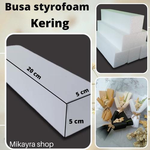 Jual busa styrofoam/busa kering/buket/gabus - Putih, 20x5x5cm - Kab ...