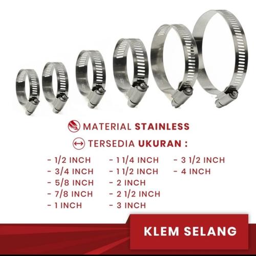 Jual Klem Selang / Hose Clamp Berbagai Varian Ukuran - 5/8" - Kota ...