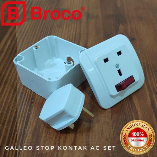 Jual BROCO Galleo Outbow OB Stop Kontak AC Set + Steker Putih G155 ...