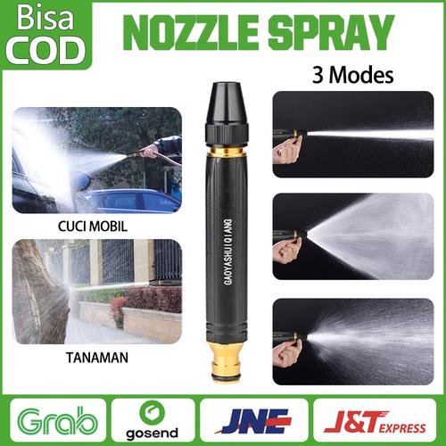 Jual Hose Nozzle kepala semprotan air semprotan Kuningan taman - Hitam ...