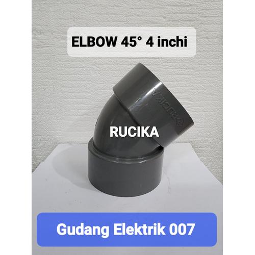 Jual KNEE D 4" 45/90 DERAJAT FITTING PIPA PVC MERK RUCIKA | ELBOW / L ...