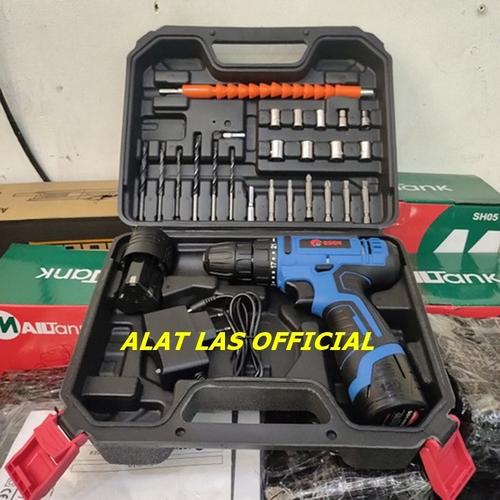 Jual Mesin Bor Koper 2 Baterai Cordless Charge Edon 12V Lithium LV3 ...