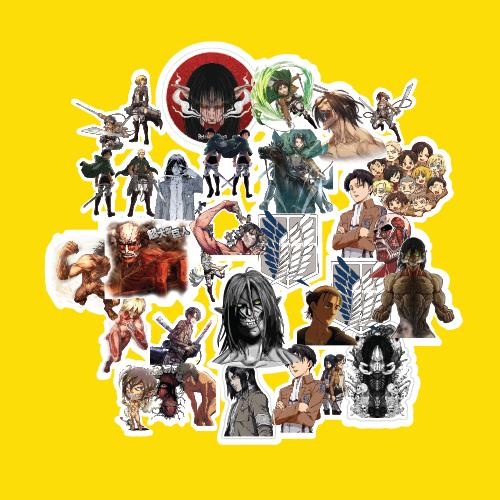 Jual Stiker Vinyil Attack On Titan Sticker AOT Eren Yeager Attack On ...