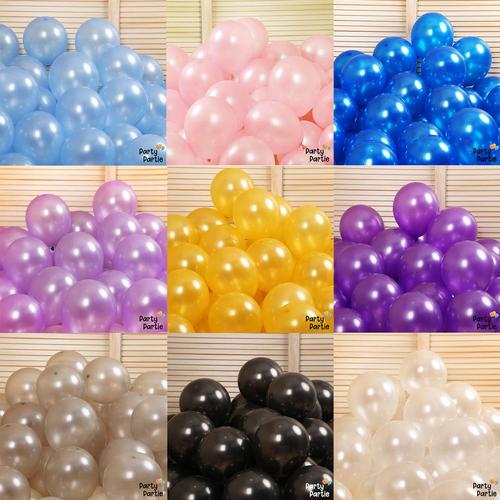 Jual [Paket Latex] Balon Bulat Metalik Latex Warna isi 30pcs - Biru ...