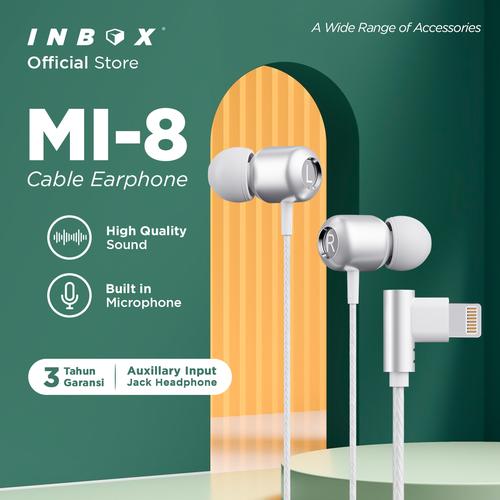 Promo Headset Inbox Extra Bass MI-8 With Microphone Lightning GARANSI ...