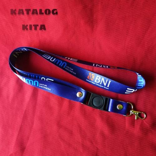 Jual Lanyard BNI BUMN tali lanyard BANK gantungan kunci POD id card ...