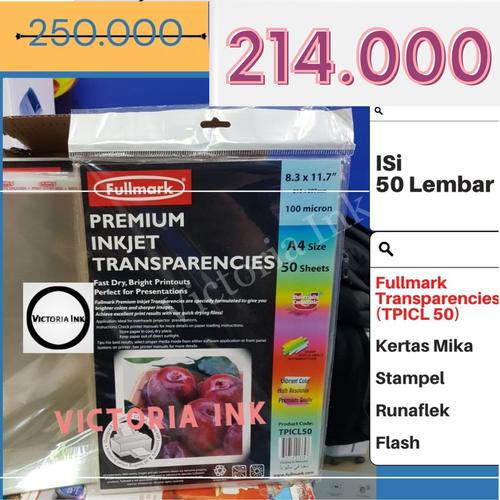 Jual FULLMARK PREMIUM INKJET TRANSPARENCIES PAPER A4 MIKA KERTAS FILM ...