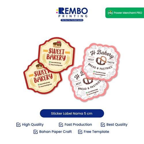 Jual CETAK STIKER LABEL NAMA 5 CM /LABEL BULAT LABEL MAKANAN TOPLES ...