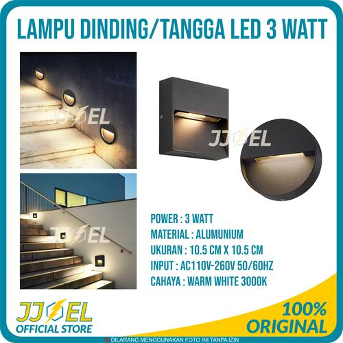 Jual lampu tangga led 3 watt 6 watt outdoor indoor tempel dinding ...