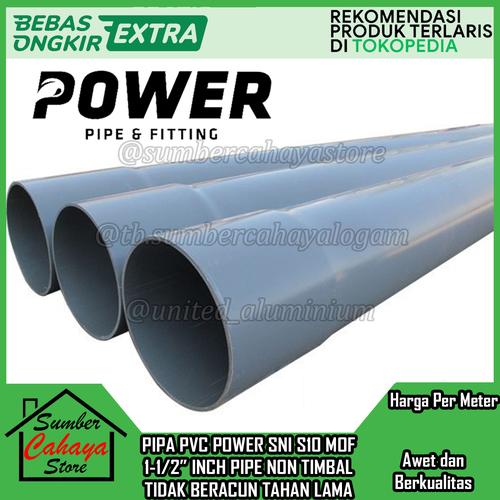 Jual Pipa Pvc 1 1/2 Inch Power SNI S10 MOF 1 Meter PARALON PRALON PIPE UPVC - Kota Palembang ...