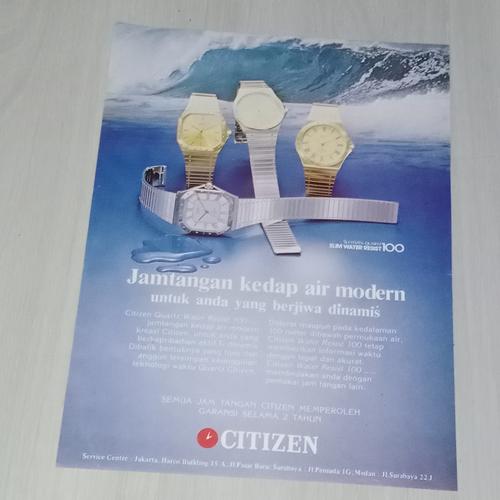 Jual Iklan Cetak Jadul Jam Tangan Citizen Slim Water resist 100 m ...