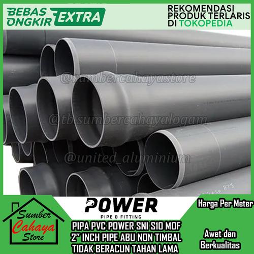 Jual Pipa Pralon PVC Air 2 INCH POWER SNI S10 PARALON PIPE 1 METER MOF ...