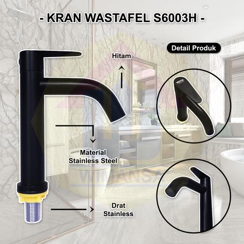 Jual KRAN WASTAFEL STAINLESS STEEL BENGKOK HITAM S6003H MUYA - Kota ...