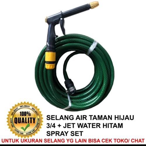 Jual SELANG AIR TAMAN HIJAU 3/4 IN+JET WATER HITAM SPRAY SET - 6 - Kota ...