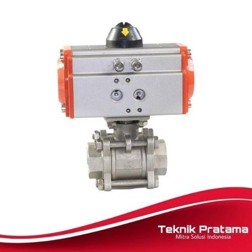 Jual Pneumatic Actuator Ball Valve 3pc Body SS 1" Single Acting ...